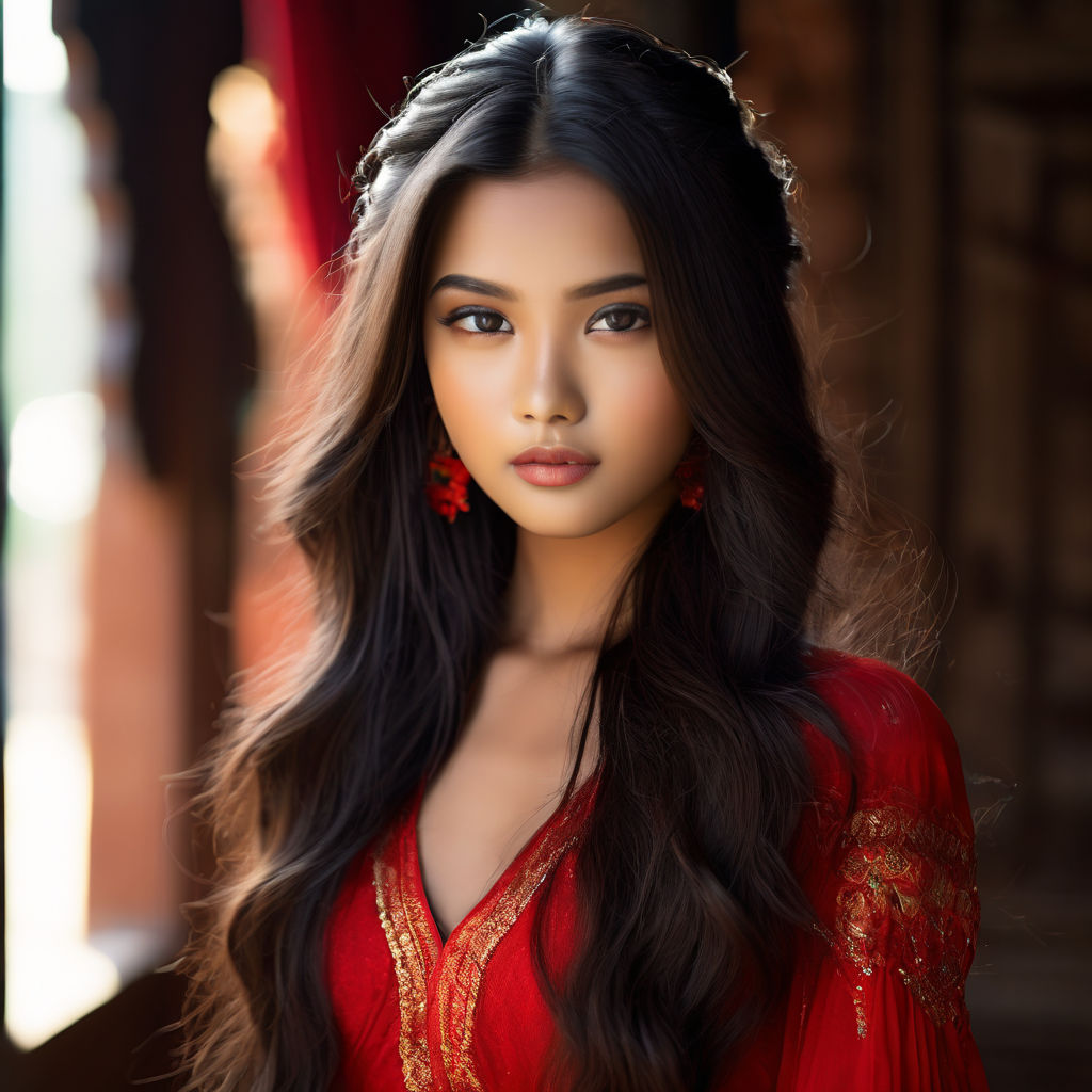 A 15-year-old girl with an amazingly beautiful face and long... by ...