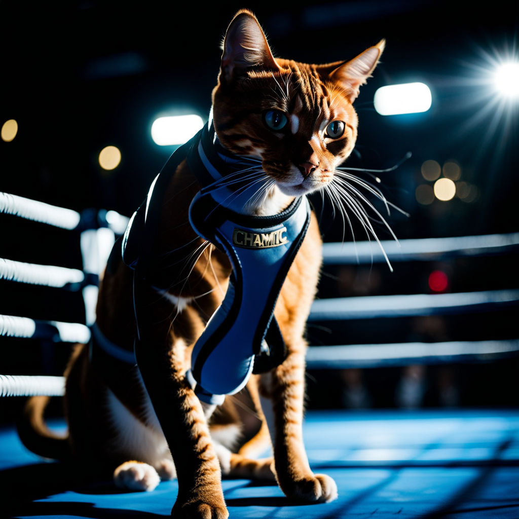 A Pro Boxer Cat in a boxing ring by YAHYA STUDIO - Playground