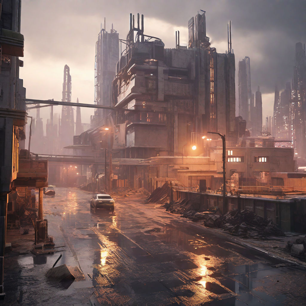 Dark city scene design hd wallpapers in the style of rendere... by wenz ...