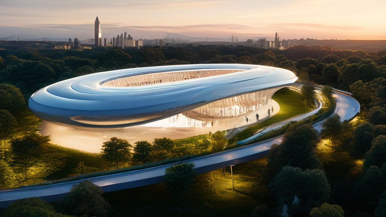 Futuristic giant milk-colored oval building by Claudia C. Knauer ...