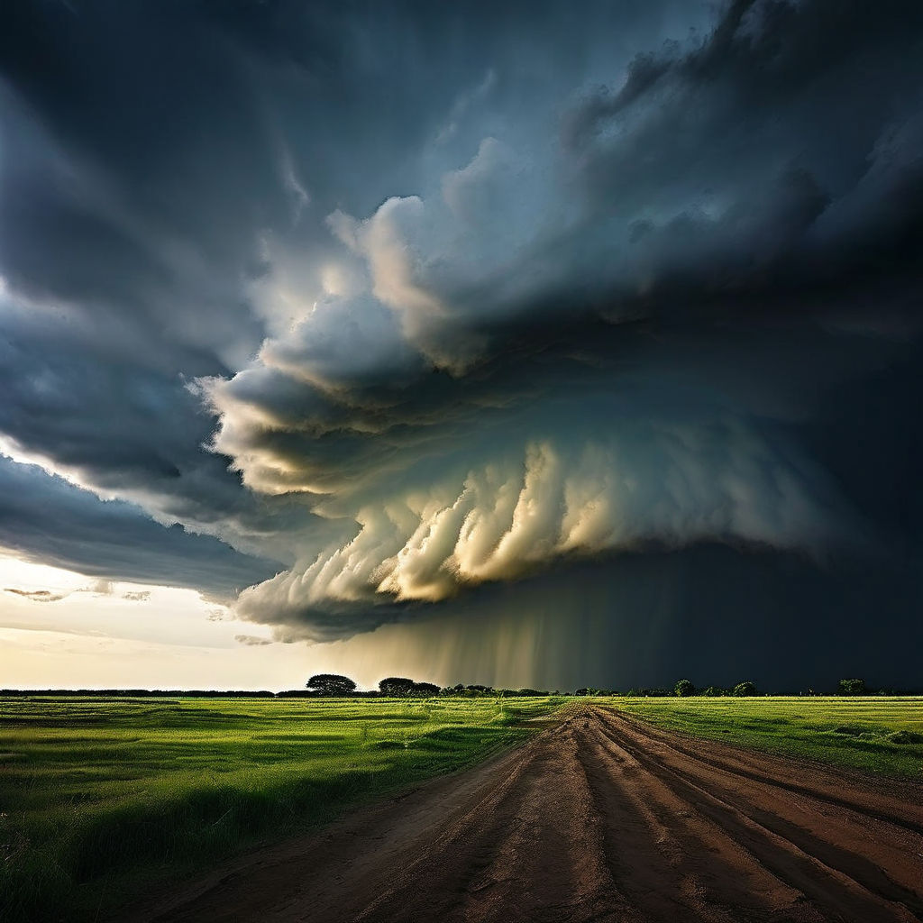 Macro photography of looming storm clouds amassing over a pa... by ...