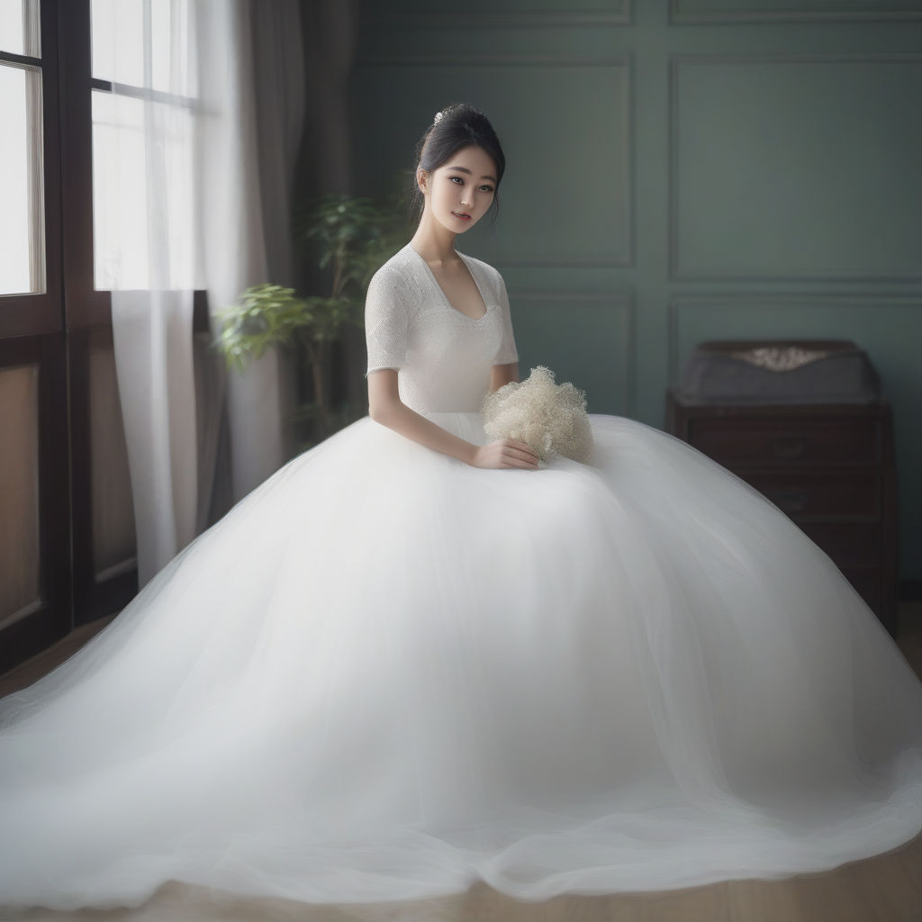 Young Korean woman in wedding dress by Blake Liu - Playground