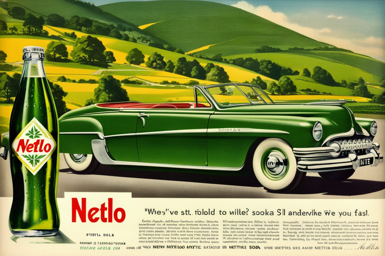 1950s advert for a nettle flavoured soda drink called Netlo by ...