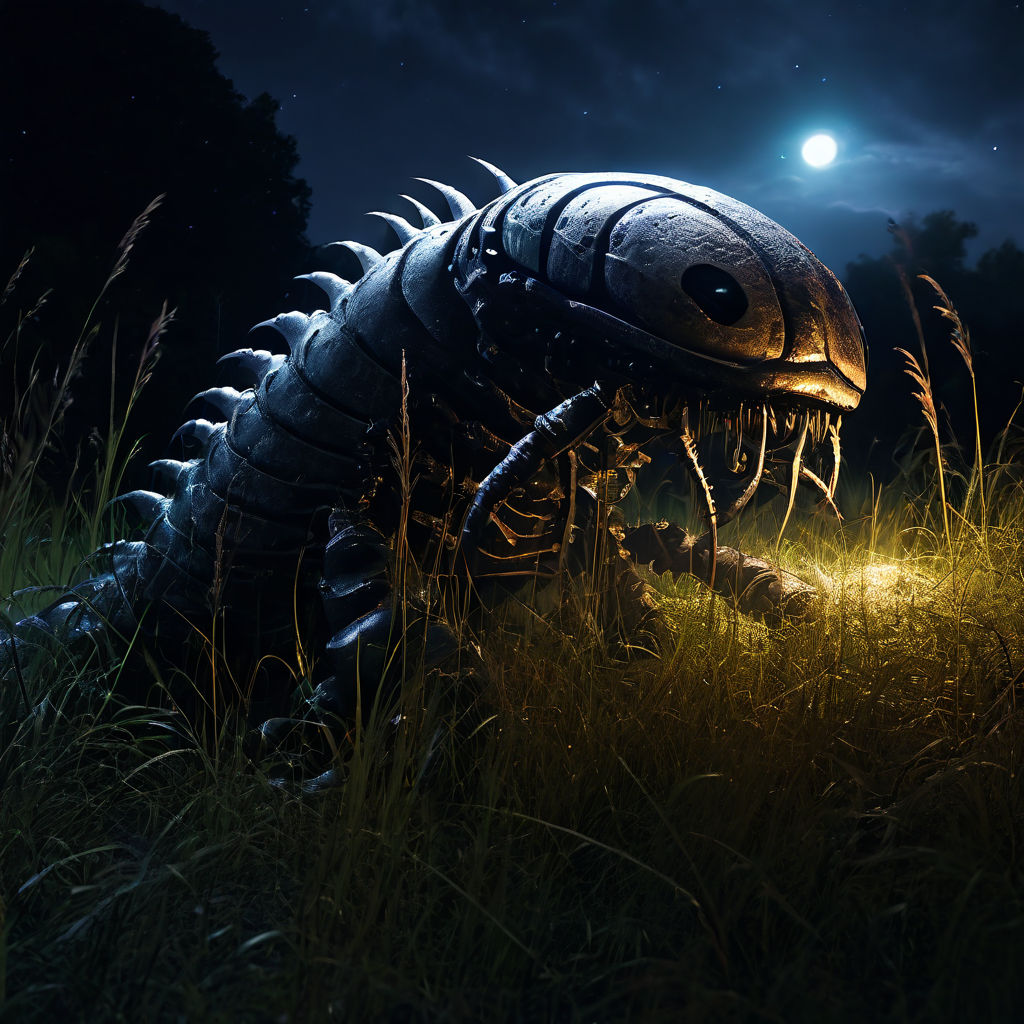 A rock like alien creature that looks like a centipede crawl... by ...