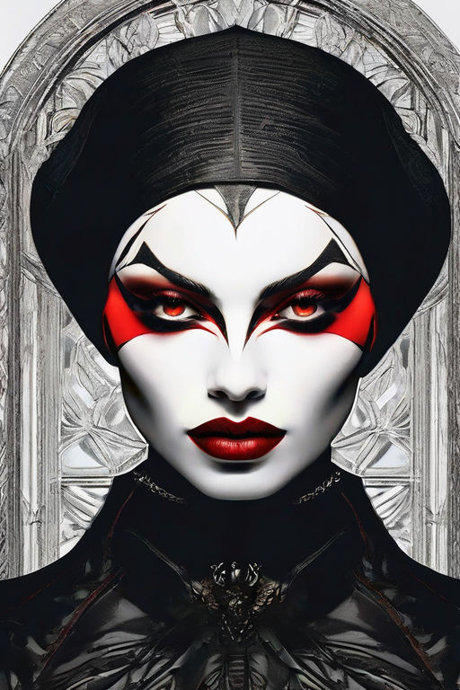 Ultrarealistic sketch of a gothic female vampire with bright... by ...