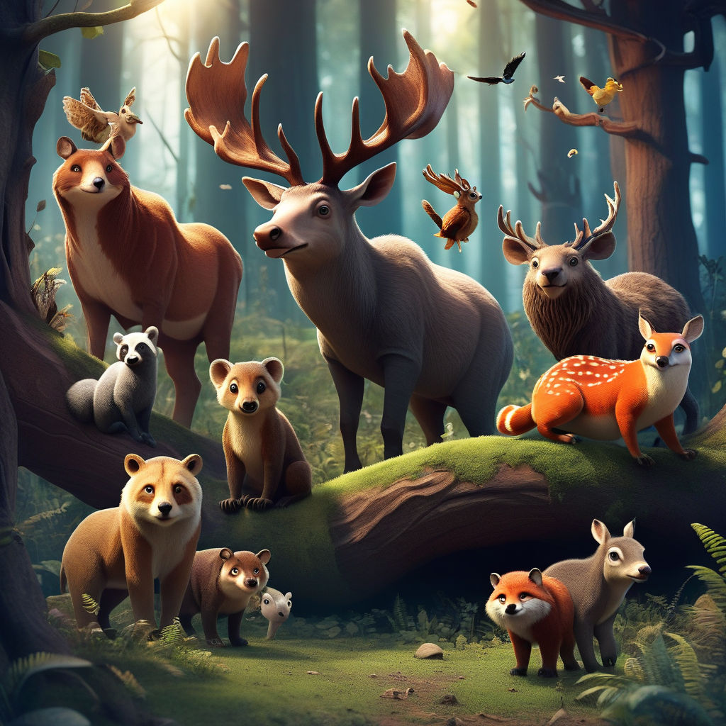 Imagination forest lived various kinds of animals. by hoora stories ...