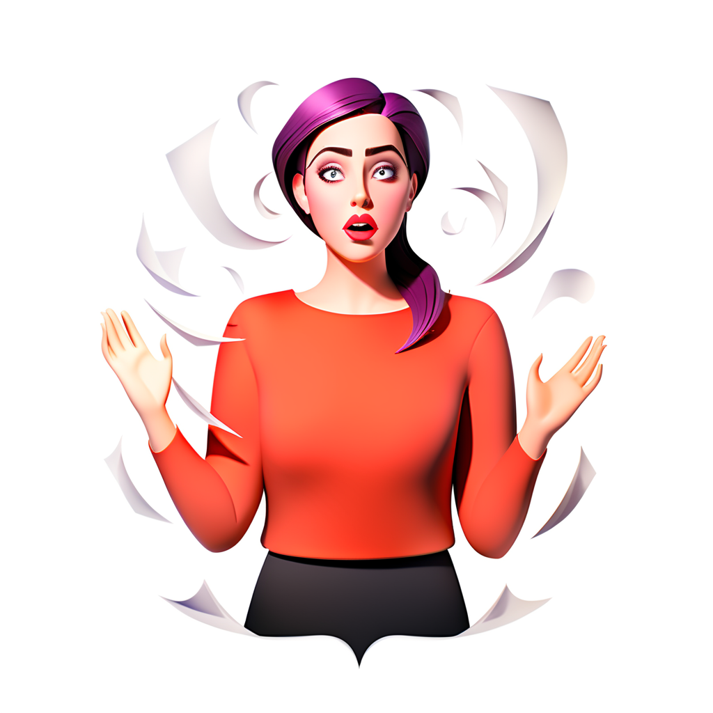 A paper crafted woman with confused expression by bing bam boo - Playground