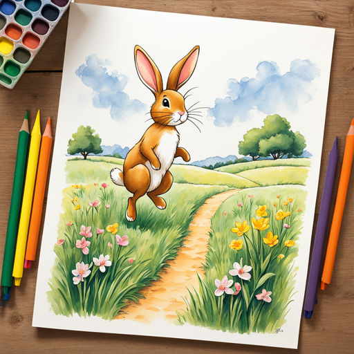 Create a serene countryside scene using a hand-drawn crayon ... by leon ...