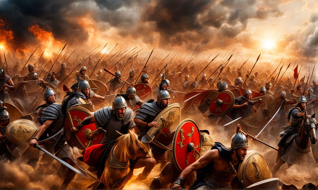 Hyper realistic stunning photo of the battle of Asculum in 2... by ...