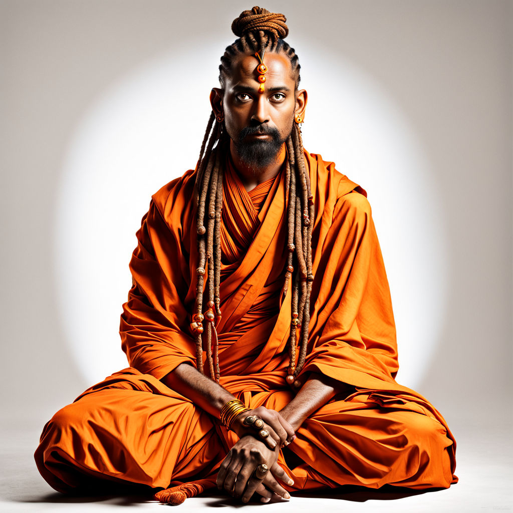 Hindu monk with dreadlocks shaped into a bun by cindyc ...