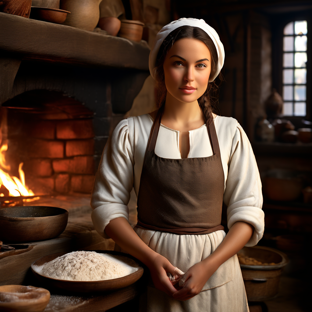 A photorealistic portrayal of a medieval baker by Karl-Gottfried Götze ...