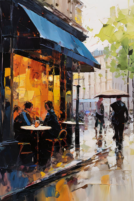 Impressionist style acrylic painting of a street in Paris by Elibardo ...