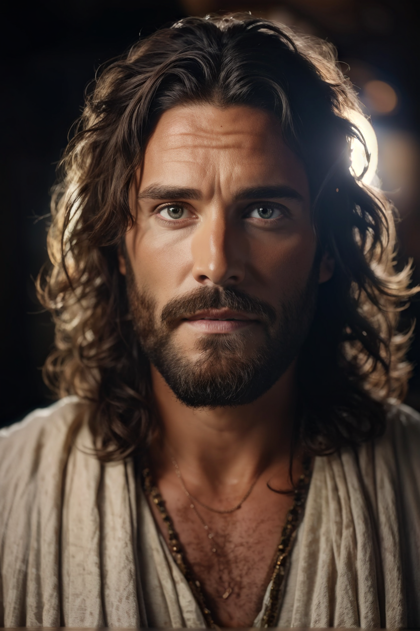 Portrait of face the Jesus is 33 years old and beautiful by Devashish ...