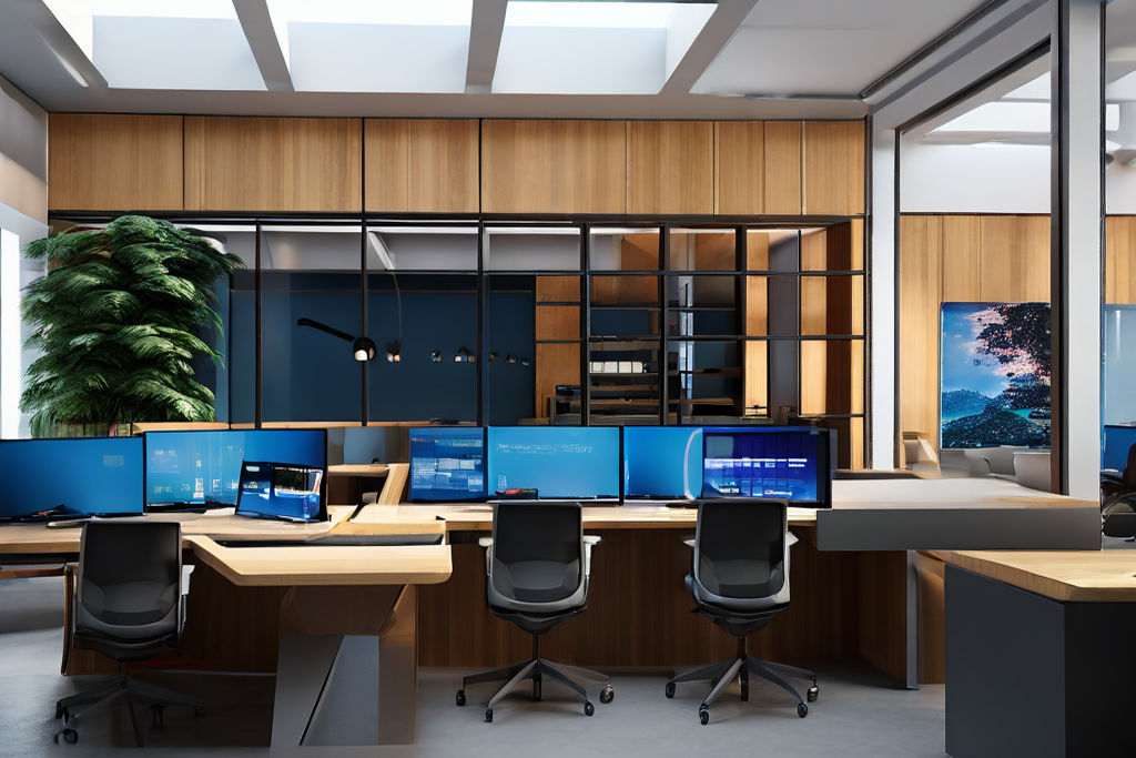 Animated realistic matte painting of an office building inte... by KESS ...