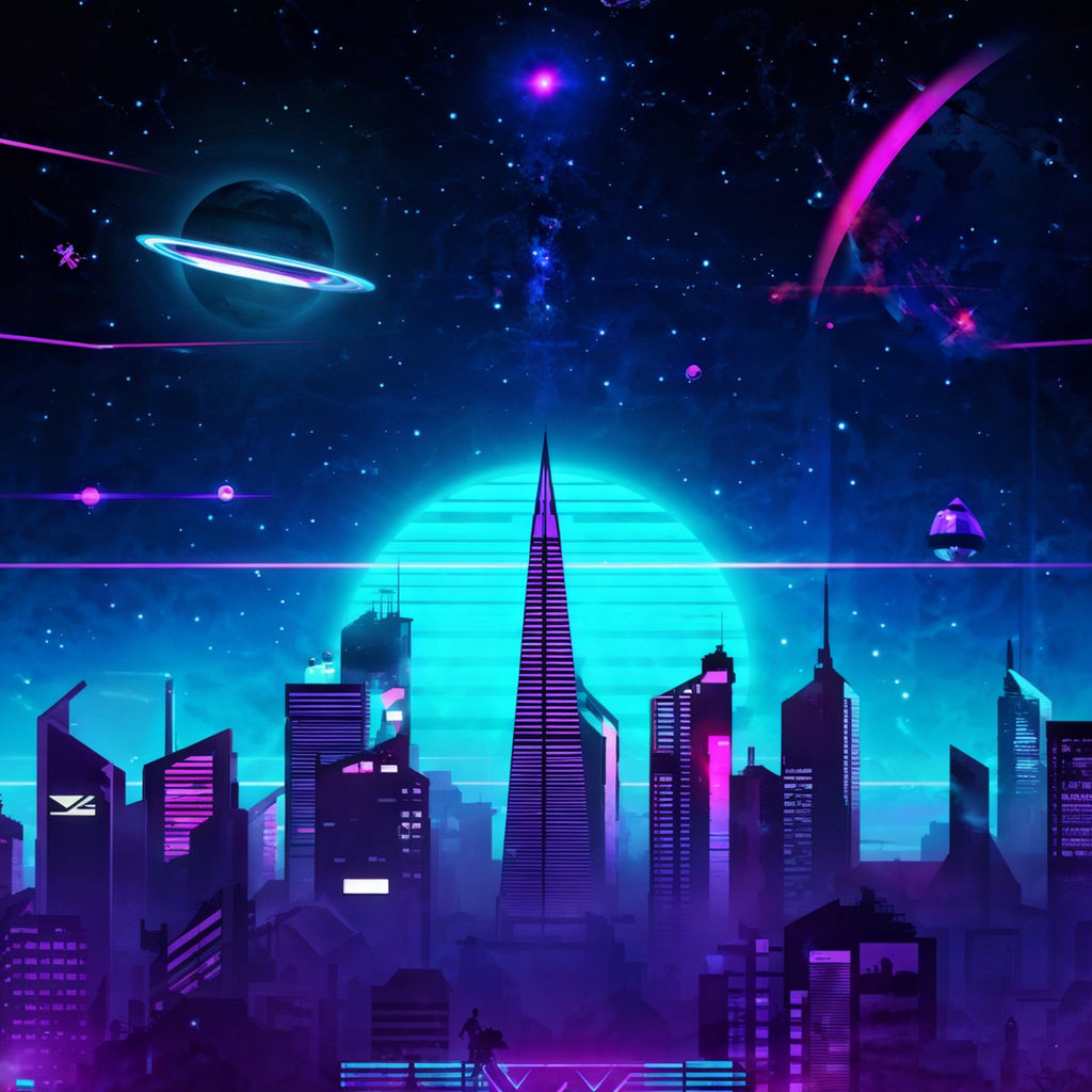 Create a stunning retro space-themed wallpaper for your phon... by Jeff ...