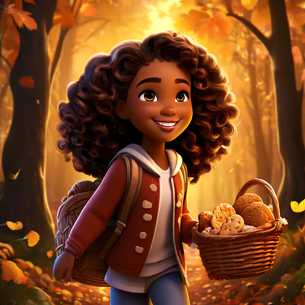 The Adventures of animated brown skinned girl walking in th... by Get ...