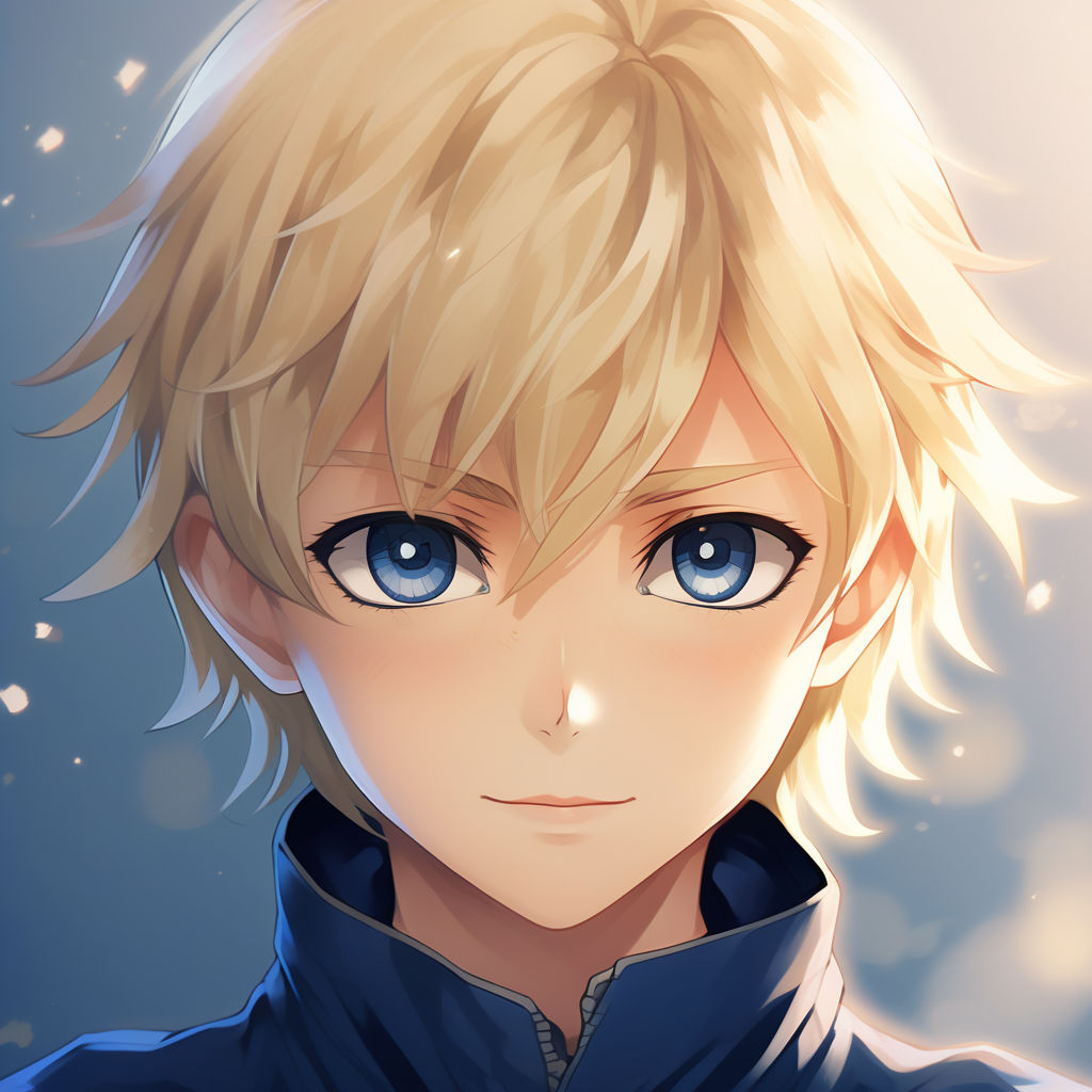 A young boy in anime form with light blond hair and dark bl... by YARA ...