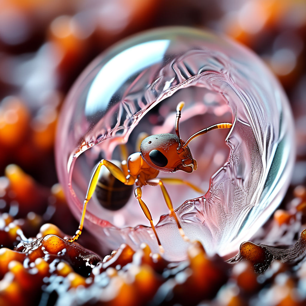 An ancient ant inside a natural gum drop by kumudu asanka - Playground