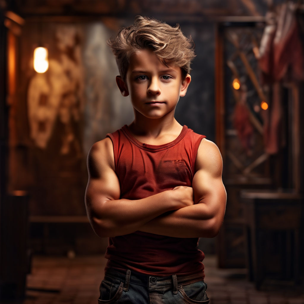 A boy with the muscle body by Dark Knight - Playground