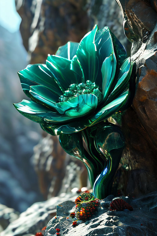 Stone Flower. Malachite. Cave with semi-precious stones. Mou... by ...
