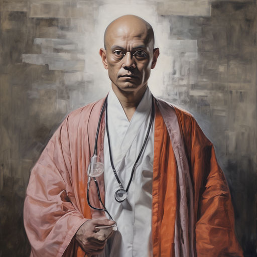 Bald monk from the front by Saúde com Detox - Playground