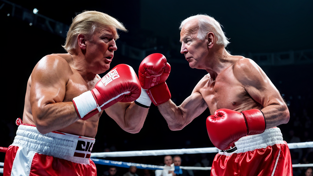 A controversial photoshop rendering of a boxing match in a m... by ...