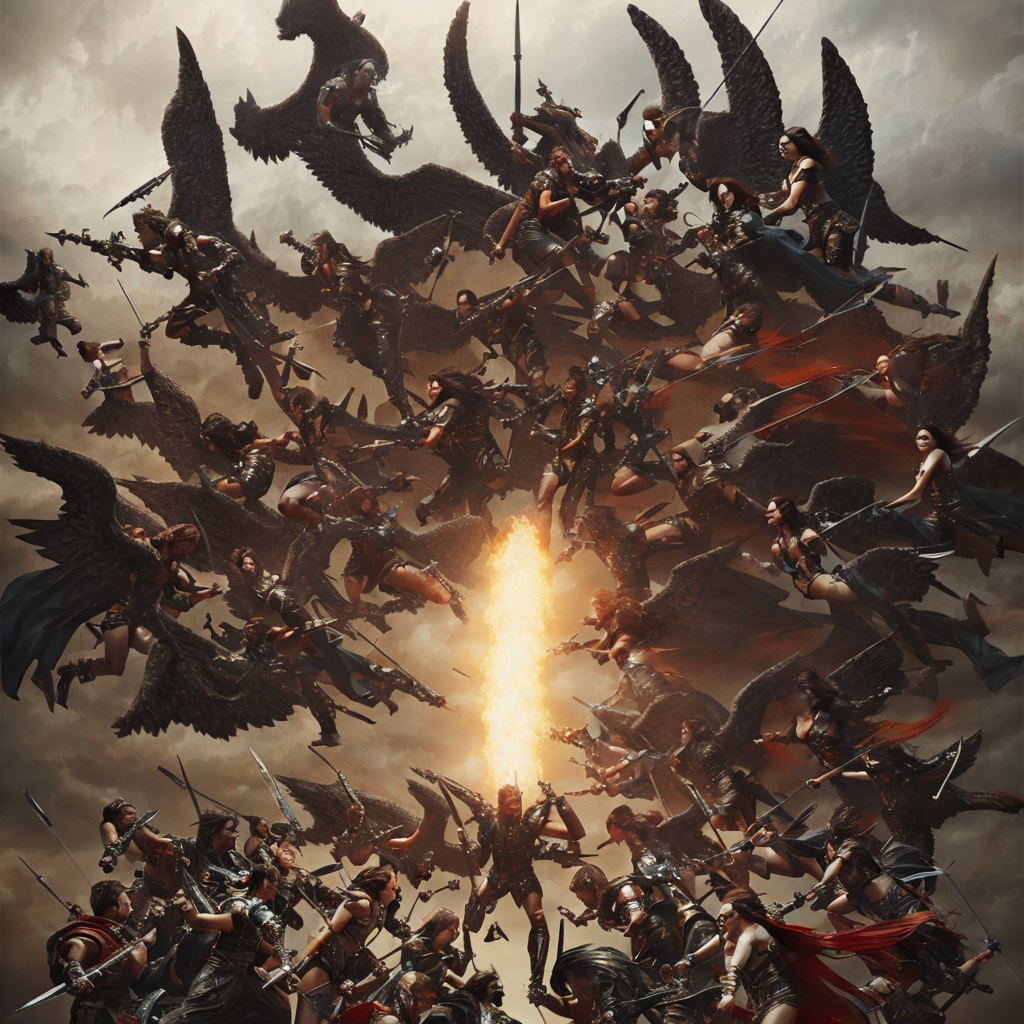 An armoy of angels battling an army of rebel angels by Tyler - Playground