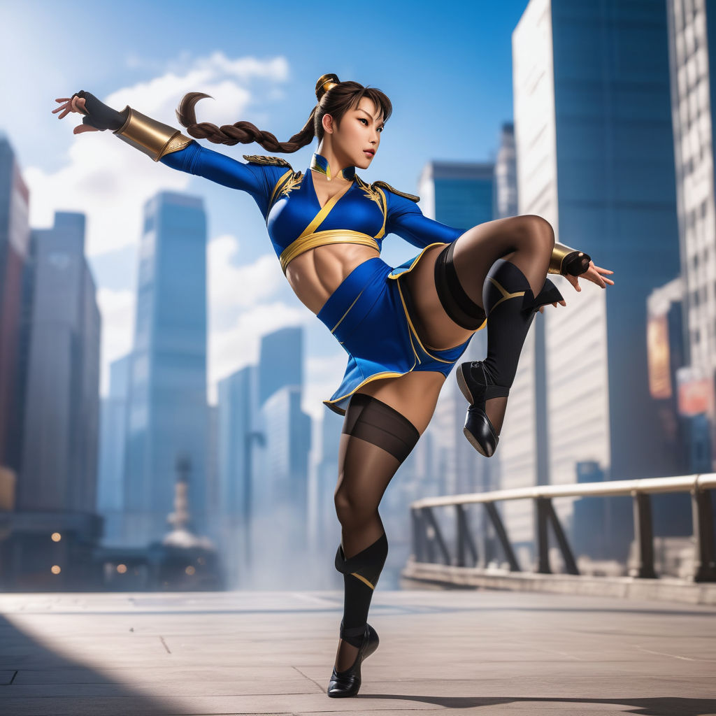 Chun Li practicing a high kick by özgür calıskan - Playground