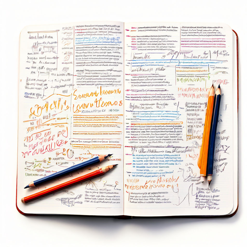 Script writing studies school notebook theme at centre of pi... by ...