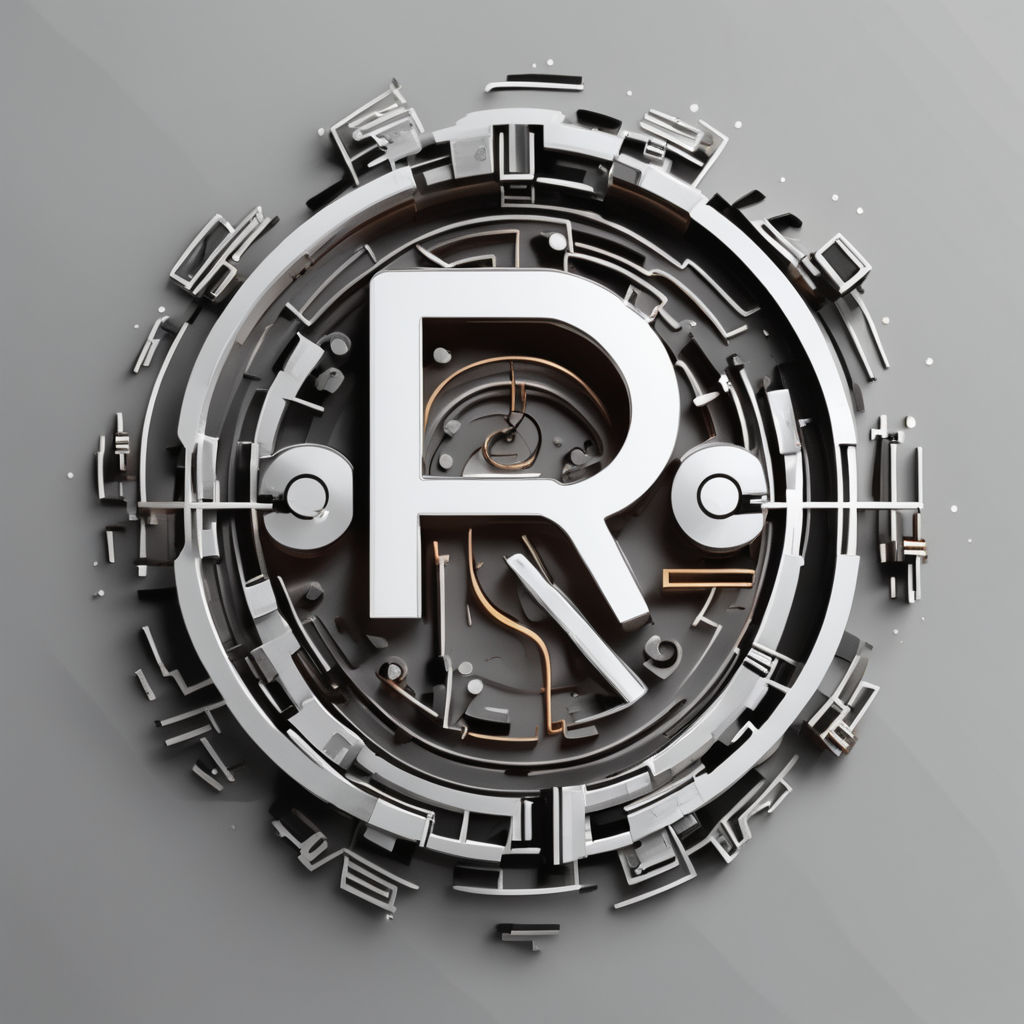 A circular 3d vector art type Robotics Logo With RT engraved... by ...
