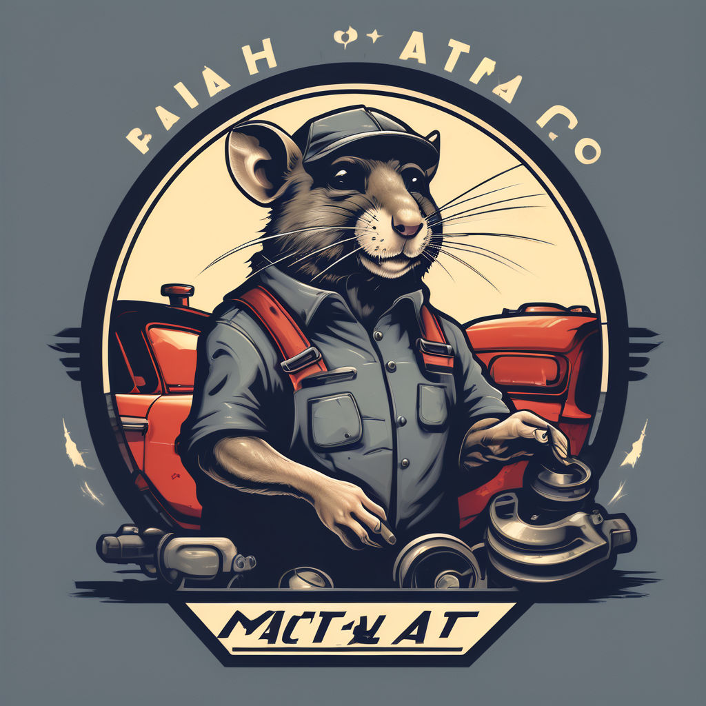 Rat auto mechanic, logo by Владислав Бабицын - Playground
