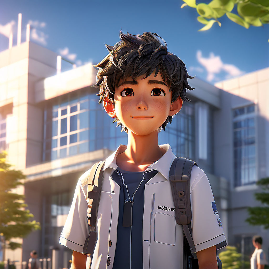 Ramoo standing proudly before the newly built school and hos... by Save ...