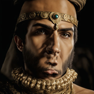 Xerci King of Persia He looks directly at the camera. Close... by Peter ...