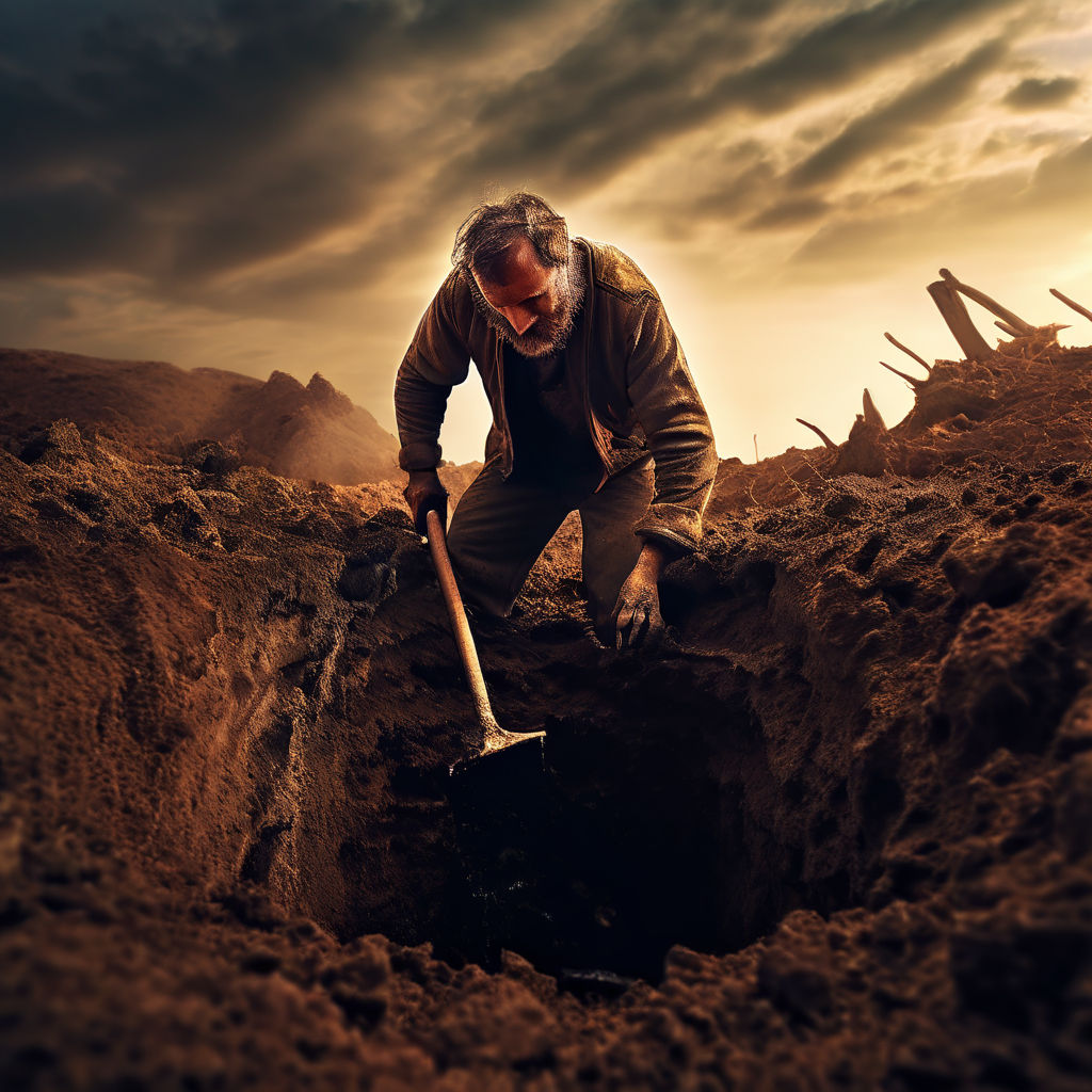 A man is digging a pit. by Rohan Minj - Playground