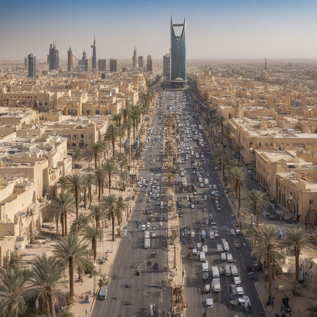 A panoramic image of the bustling streets of Riyadh by يوسف المعزبي - Playground