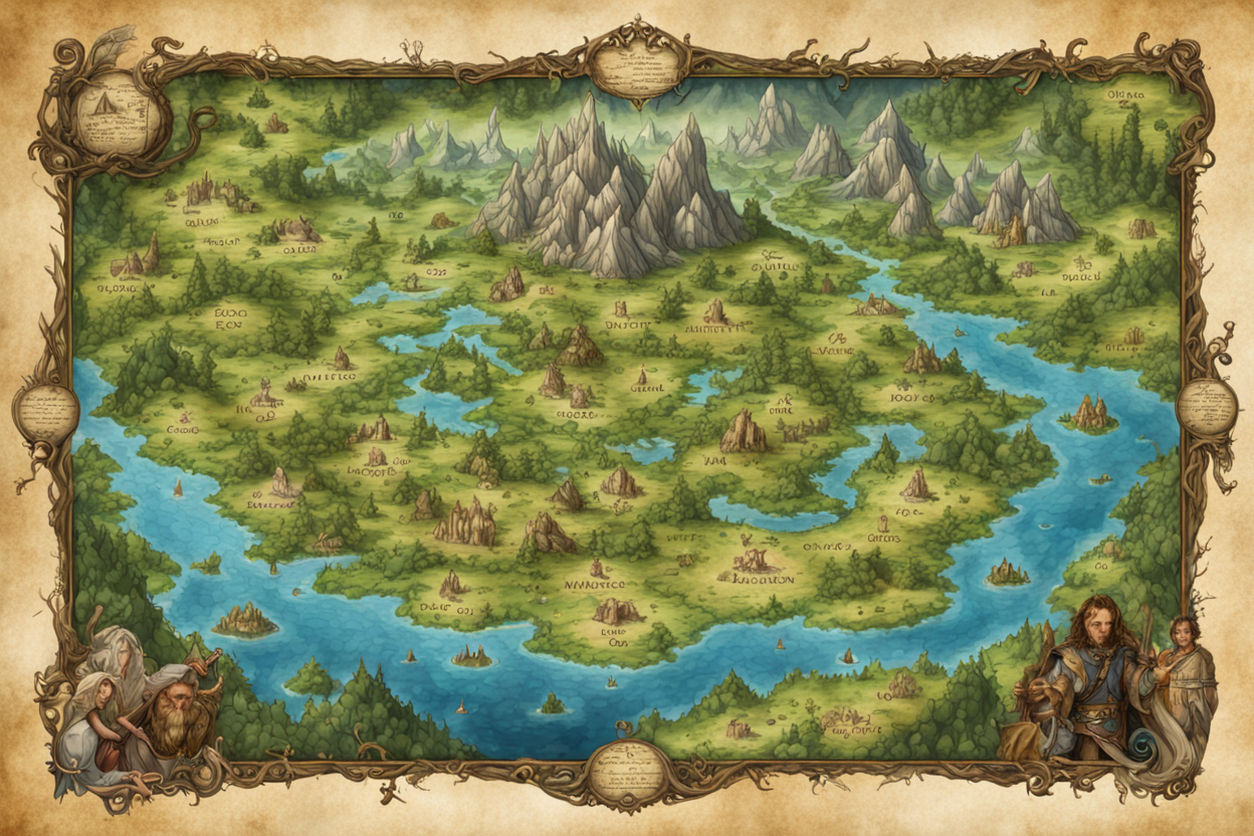 Medieval fantasy world map featuring seven continents by Alex. C ...