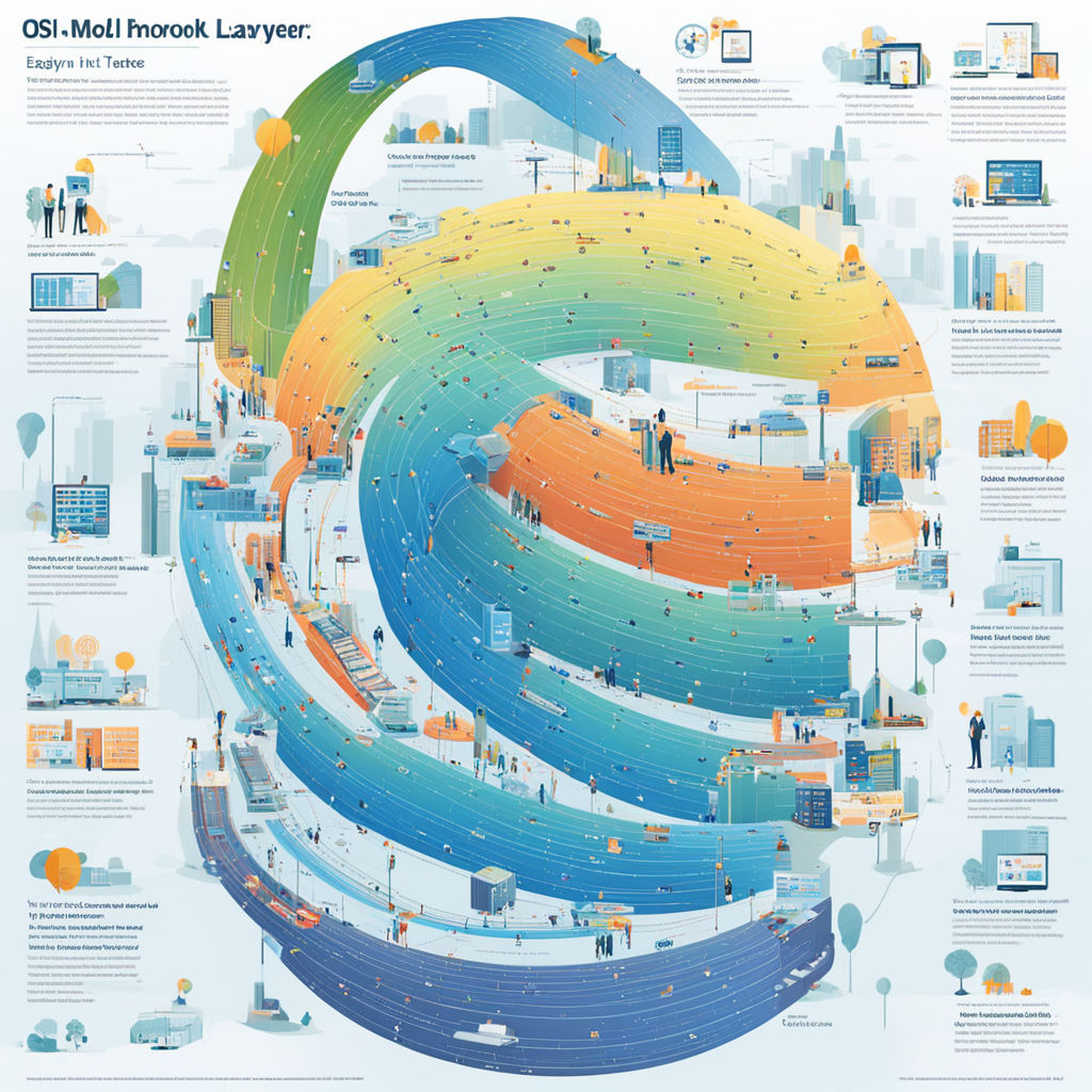 A visually striking infographic illustrating the OSI model by Yan ...