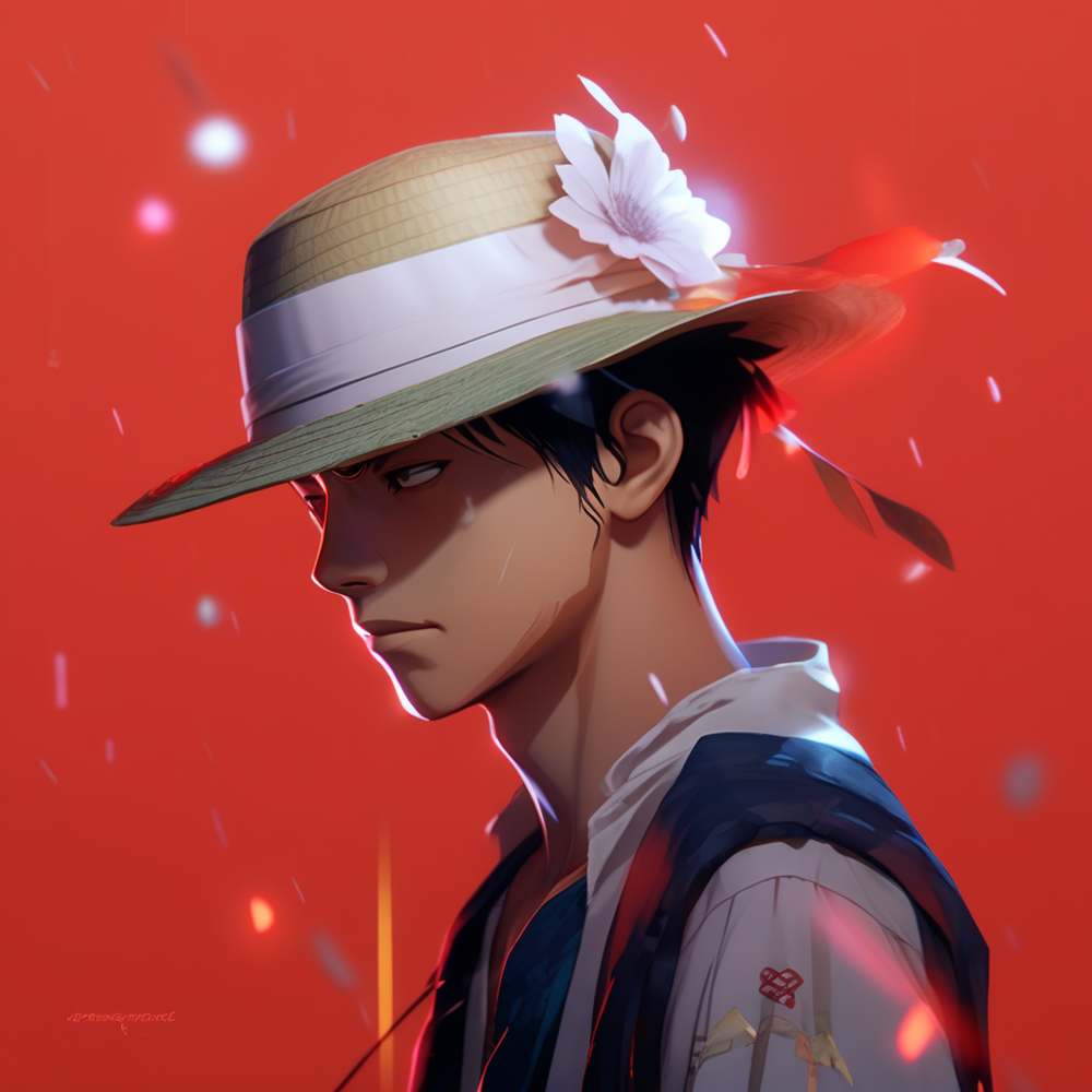 Straw hat worn by One Piece's Luffy by Paniwat Limthamchot - Playground