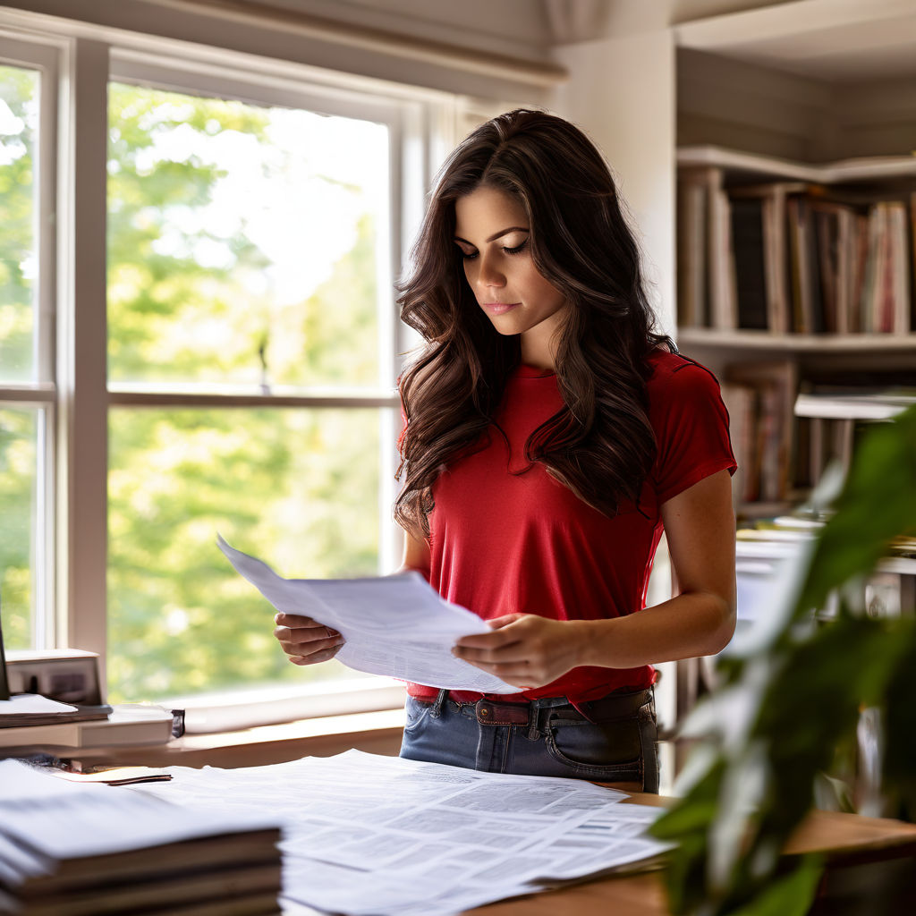 American modern comic style. A woman in her 30s with long da... by ...