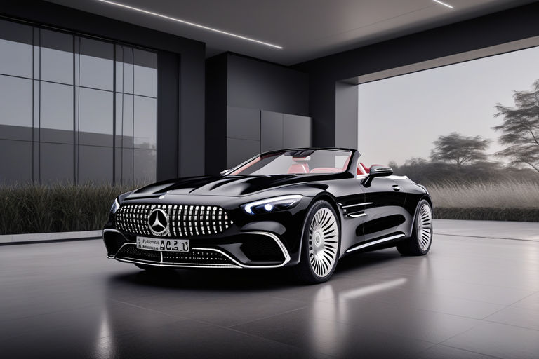 Mercedes Maybach sl 2025 realistic images with showroom back... by ...
