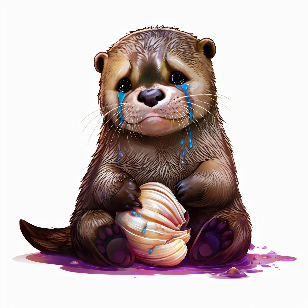 Sad Otter: Teary-eyed with a small frown by Monika Gomes - Playground