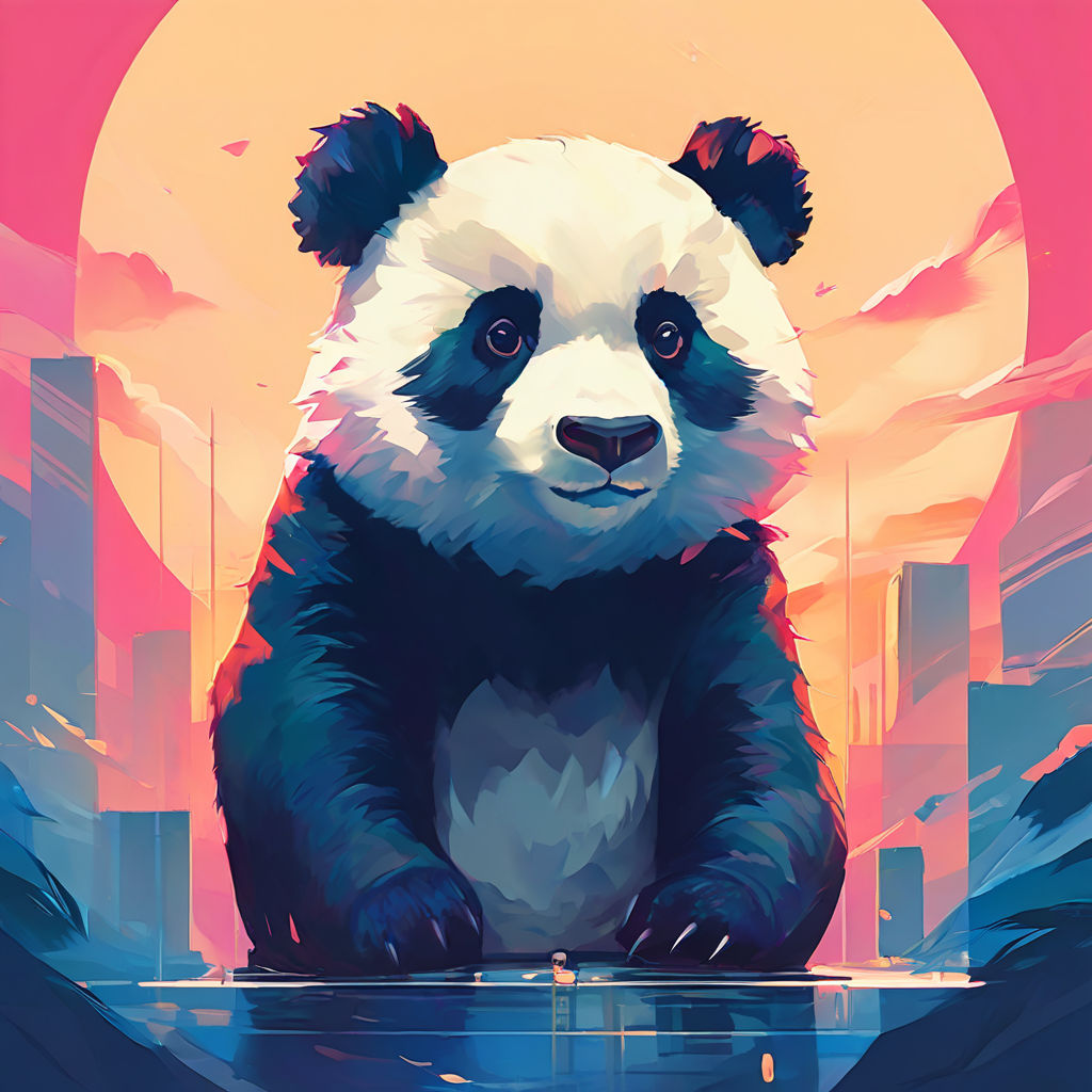 Draw a giant panda promotional poster by Park,SB - Playground