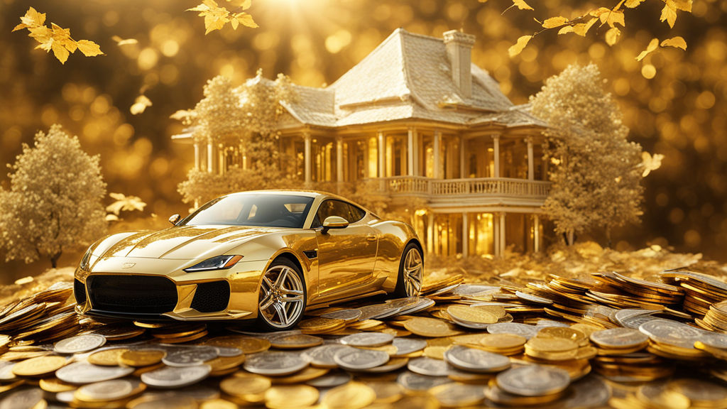 Reflective gold and silver body sports car captures luxury by rosangela ...