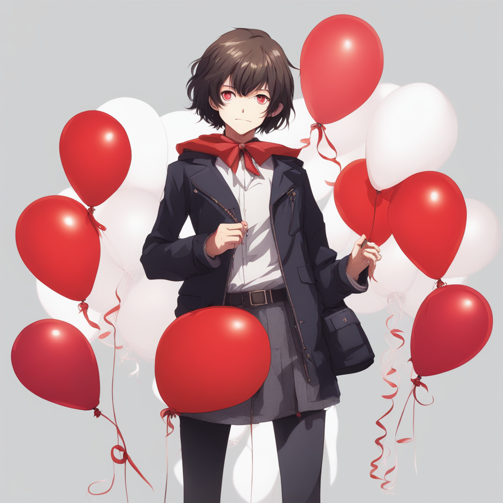 Persona makoto niijima with red party balloons by Into the looner verse ...