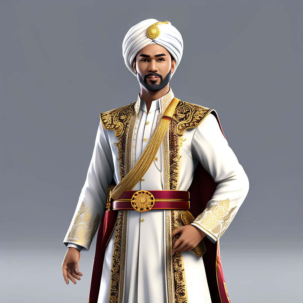 Anime-style character model of a poised Muslim king by Mamoon Raja ...