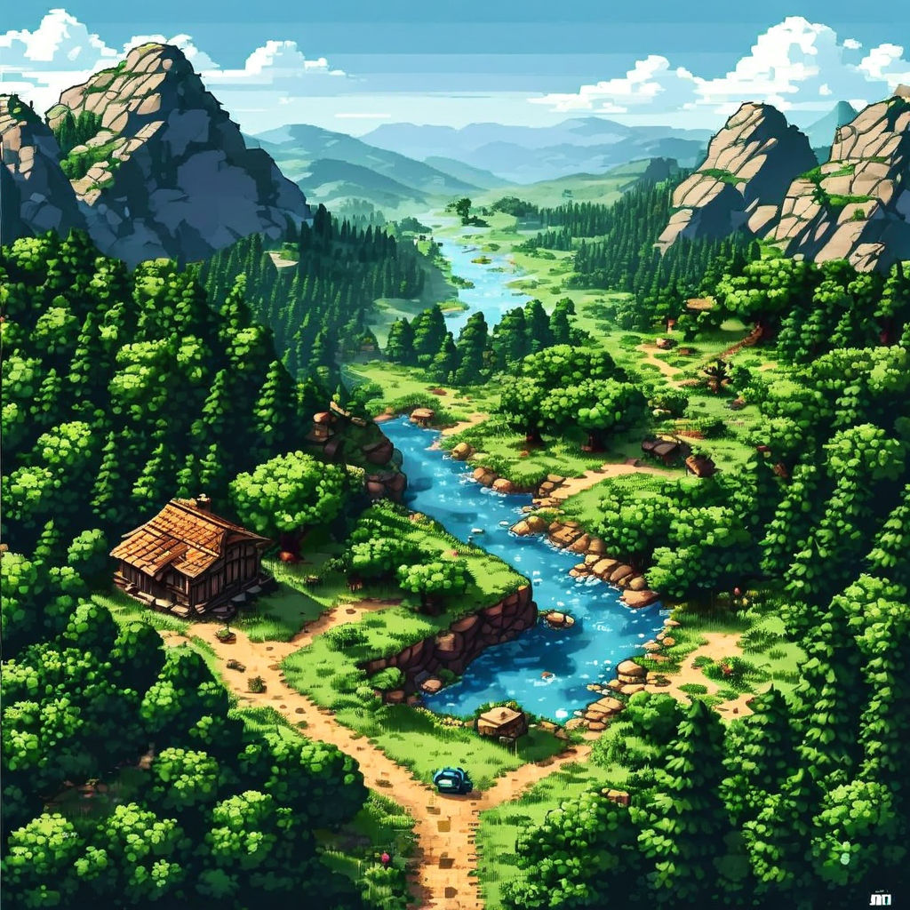 Create a top-down pixel art map by 薙野 - Playground