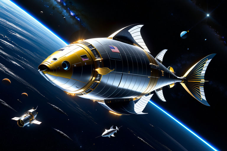 Spacecraft looks like a fish in deep space by Andreas Rothe - Playground