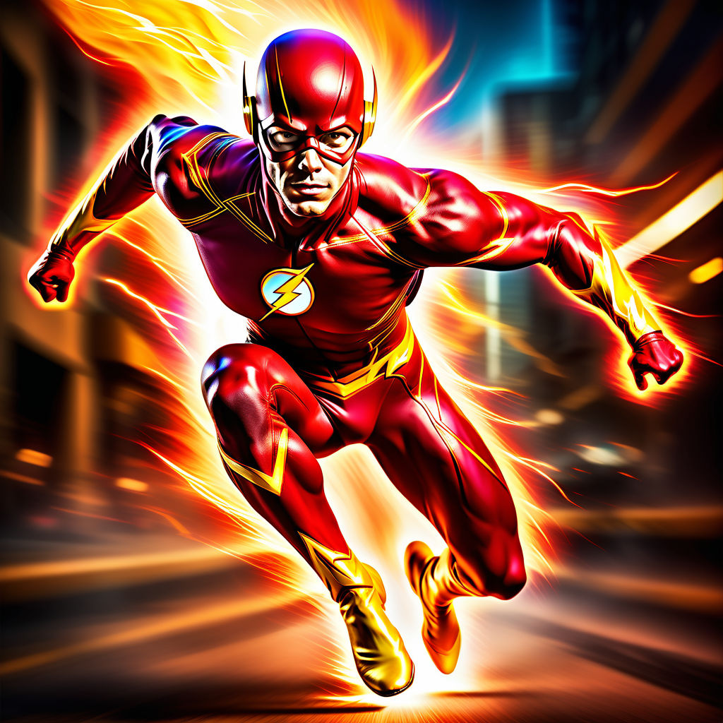 Superhero Flash sprinting by Dilip Diwan - Playground