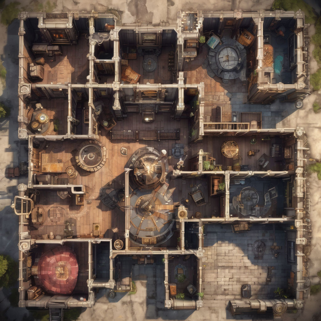 Steampunk Criminal Hideout Battle Map Top Down Perspective ... by ...