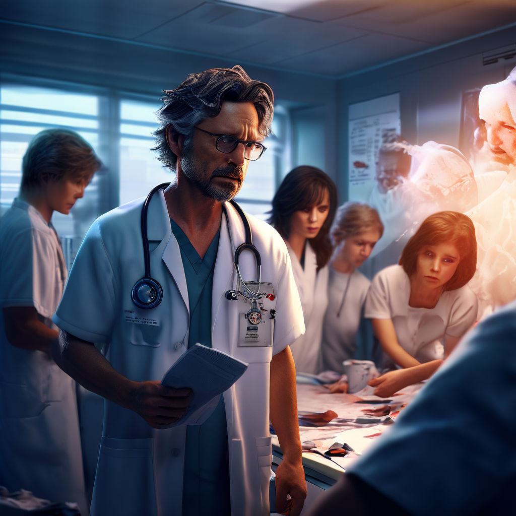 Set the scene in the emergency room with doctors and nurses ... by ...